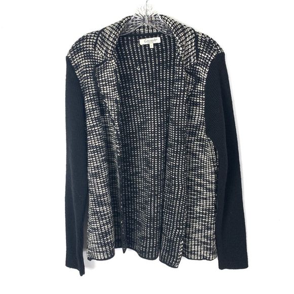 cocogio | Sweaters | Cocogio Knit Cardigan Sweater Italy Black White L ...